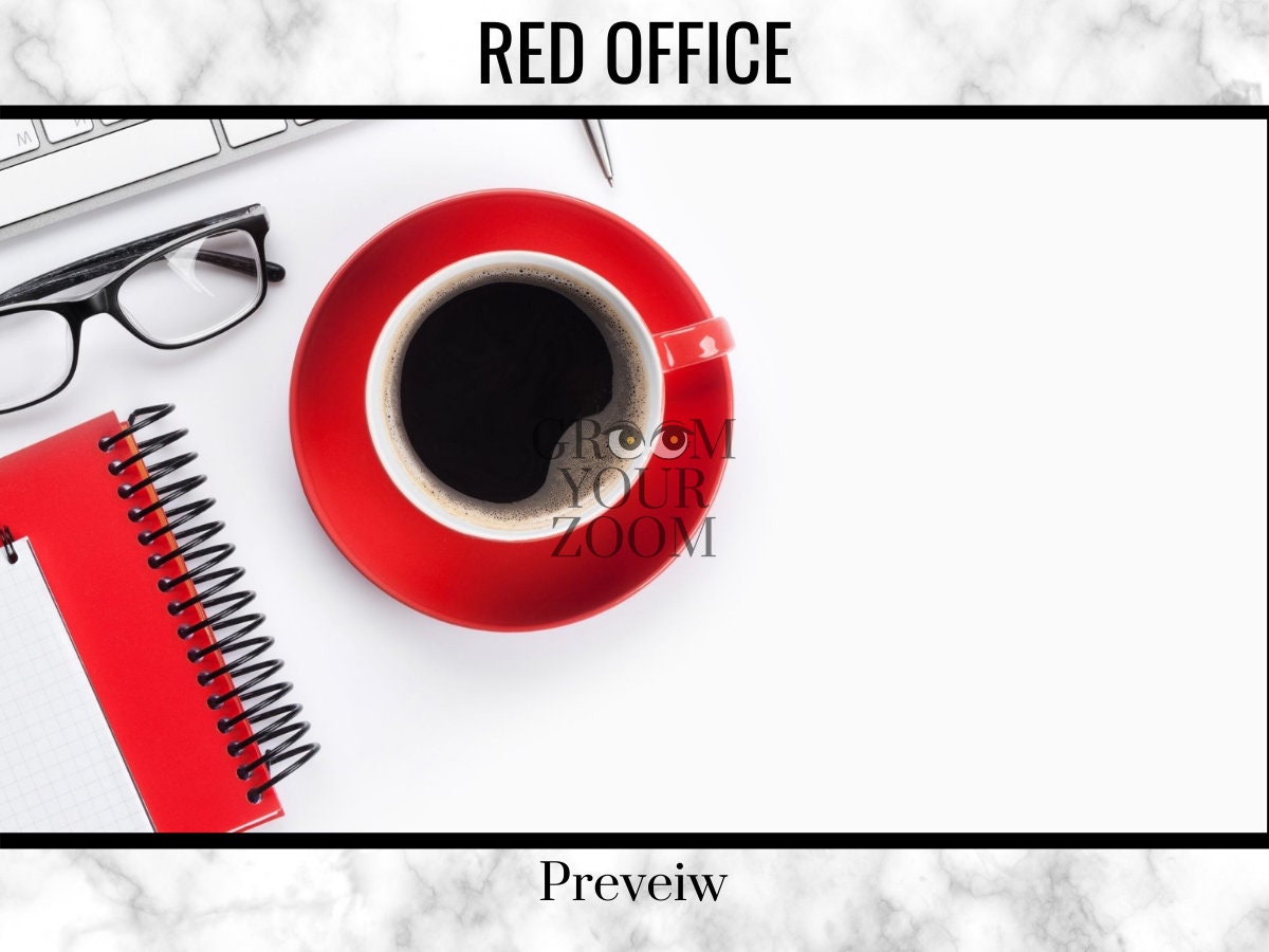 Red Office Zoom Background - 4 Virtual Photos for Video Call ...