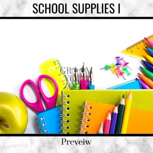 School Supplies I Zoom Background - 4 Virtual Backdrops for Video Call ...