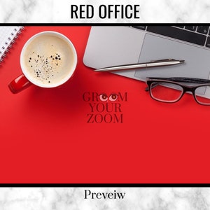 Red Office Zoom Background - 4 Virtual Photos for Video Call ...