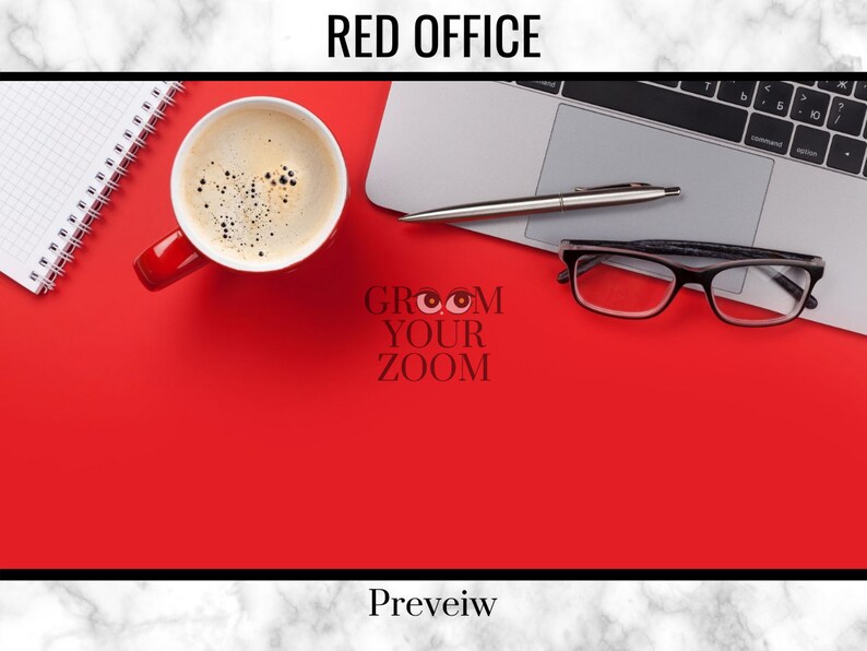 Red Office Zoom Background - 4 Virtual Photos for Video Call ...