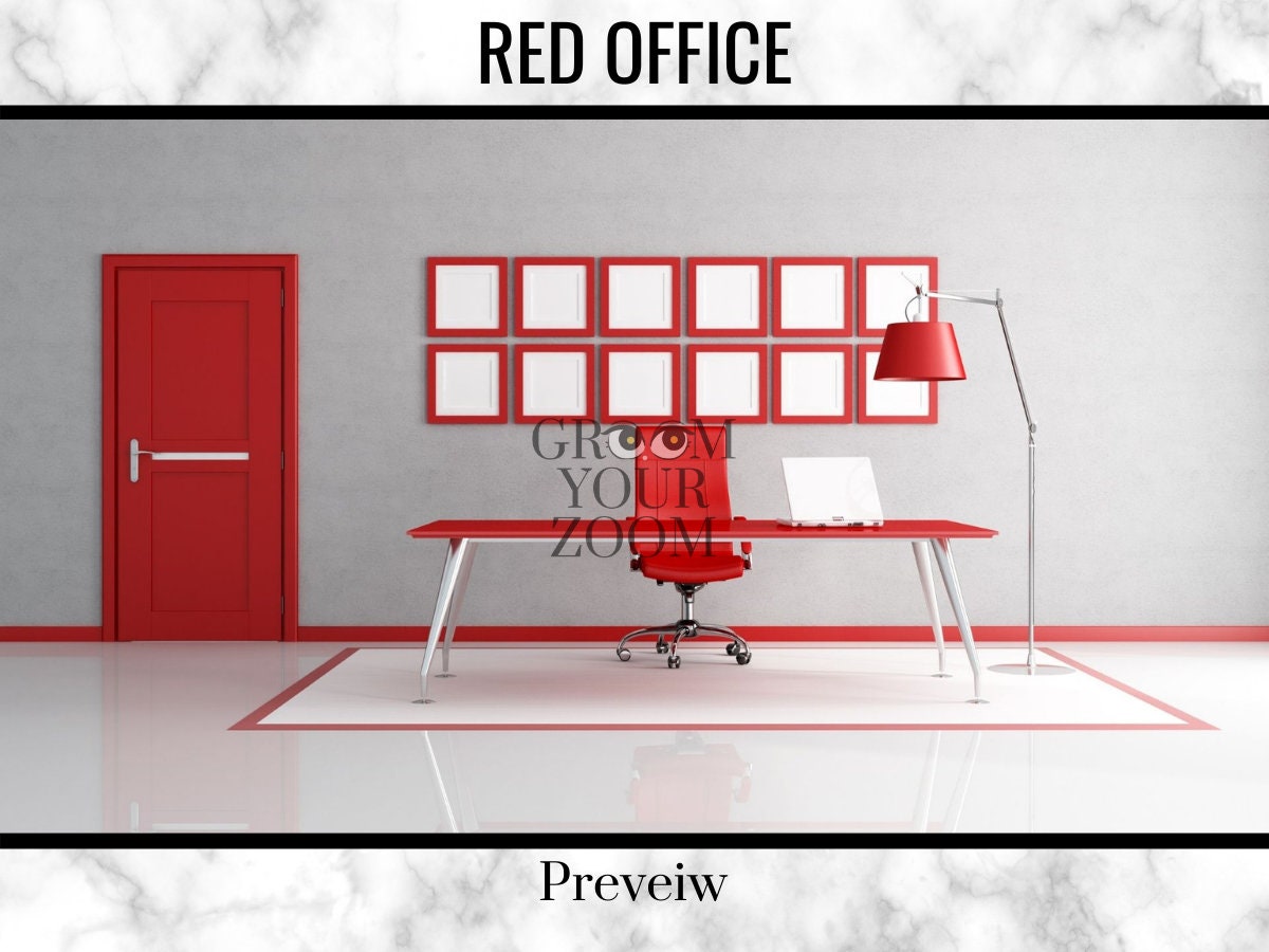 Red Office Zoom Background - 4 Virtual Photos for Video Call ...