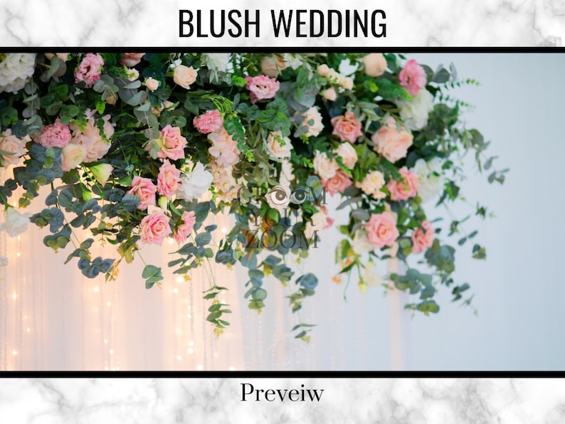 Blush Wedding I Zoom Background - 2 Digital Backgrounds for Virtual ...