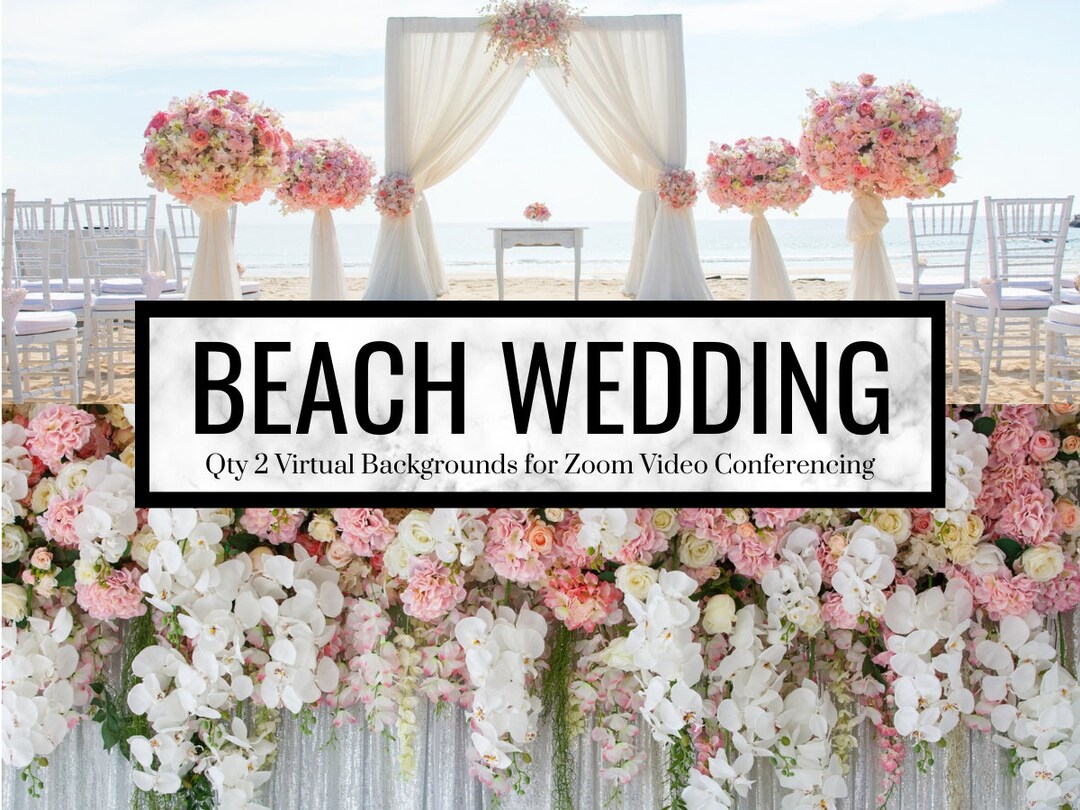 Beach Wedding Zoom Background - 2 Digital Backgrounds for Virtual ...