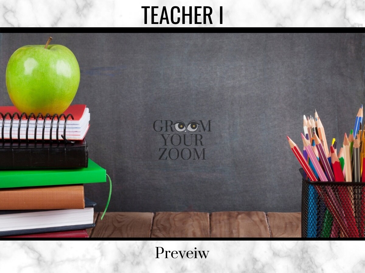 Teacher I Zoom Background - 4 Virtual Backdrops for Video Call ...