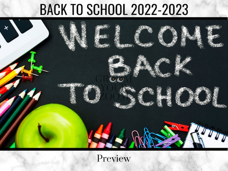 Back to School Zoom Background - 4 Virtual Backdrops for Video Call ...