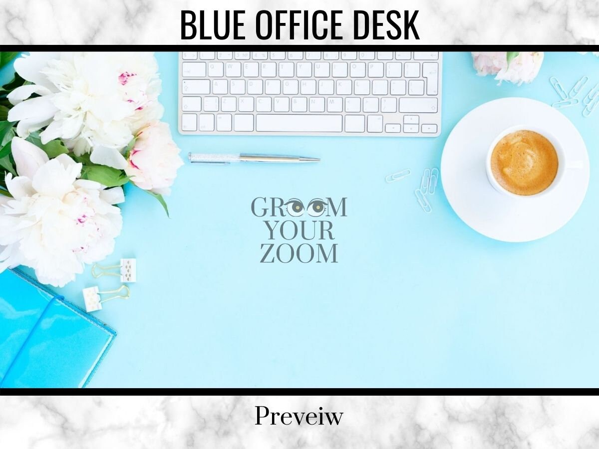 Blue Office Zoom Background - 4 Virtual Photos for Video Call ...