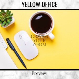 Yellow Office Zoom Background - 4 Virtual Photos for Video Call ...