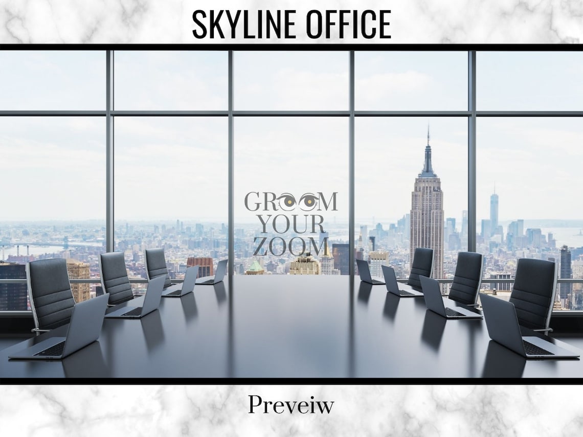 Skyline Office Zoom Background - 4 Virtual Photos for Video Call ...