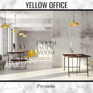 Yellow Office Zoom Background - 4 Virtual Photos for Video Call ...