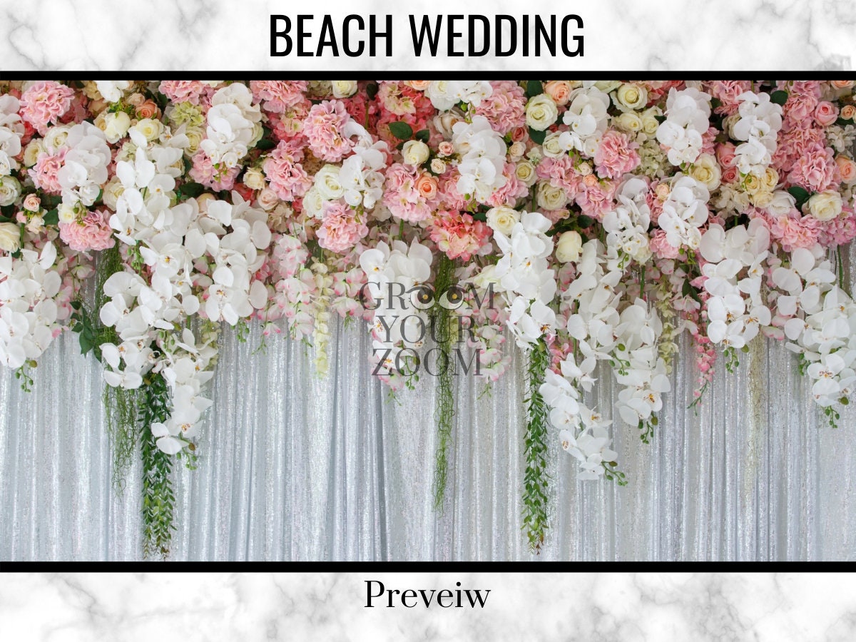 Beach Wedding Zoom Background - 2 Digital Backgrounds for Virtual ...