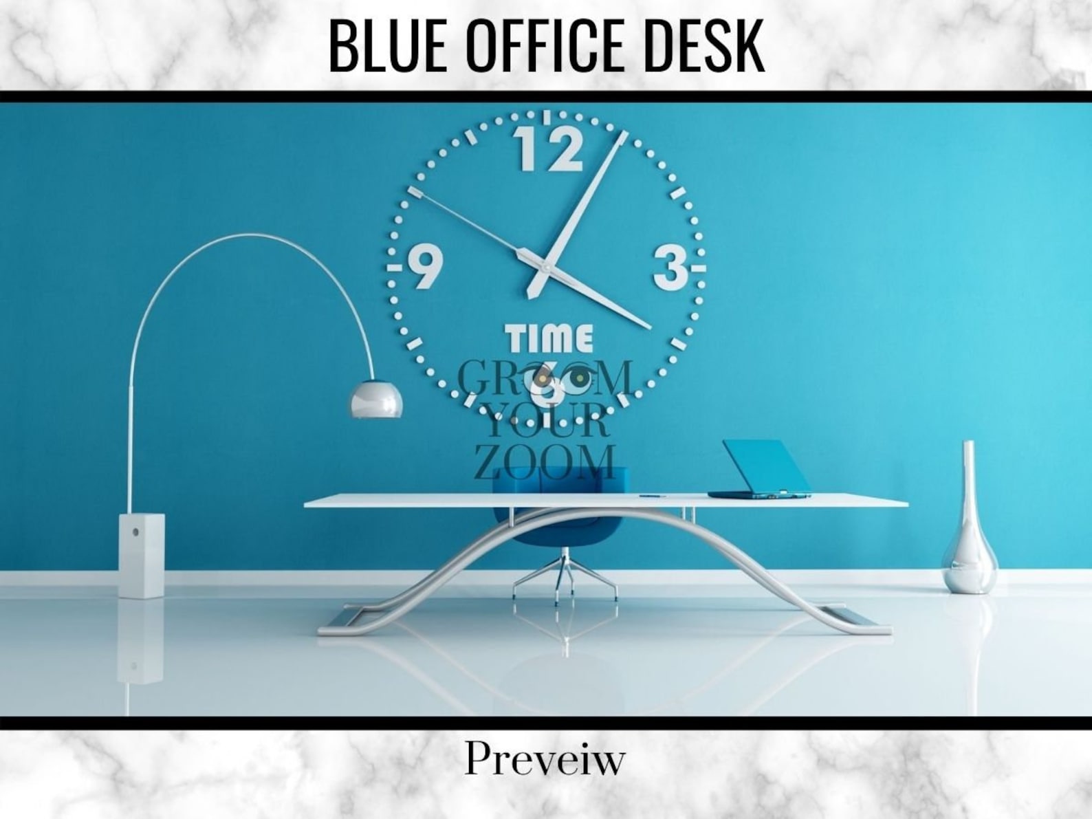 Blue Office Zoom Background - 4 Virtual Photos for Video Call ...