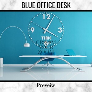 Blue Office Zoom Background - 4 Virtual Photos for Video Call ...