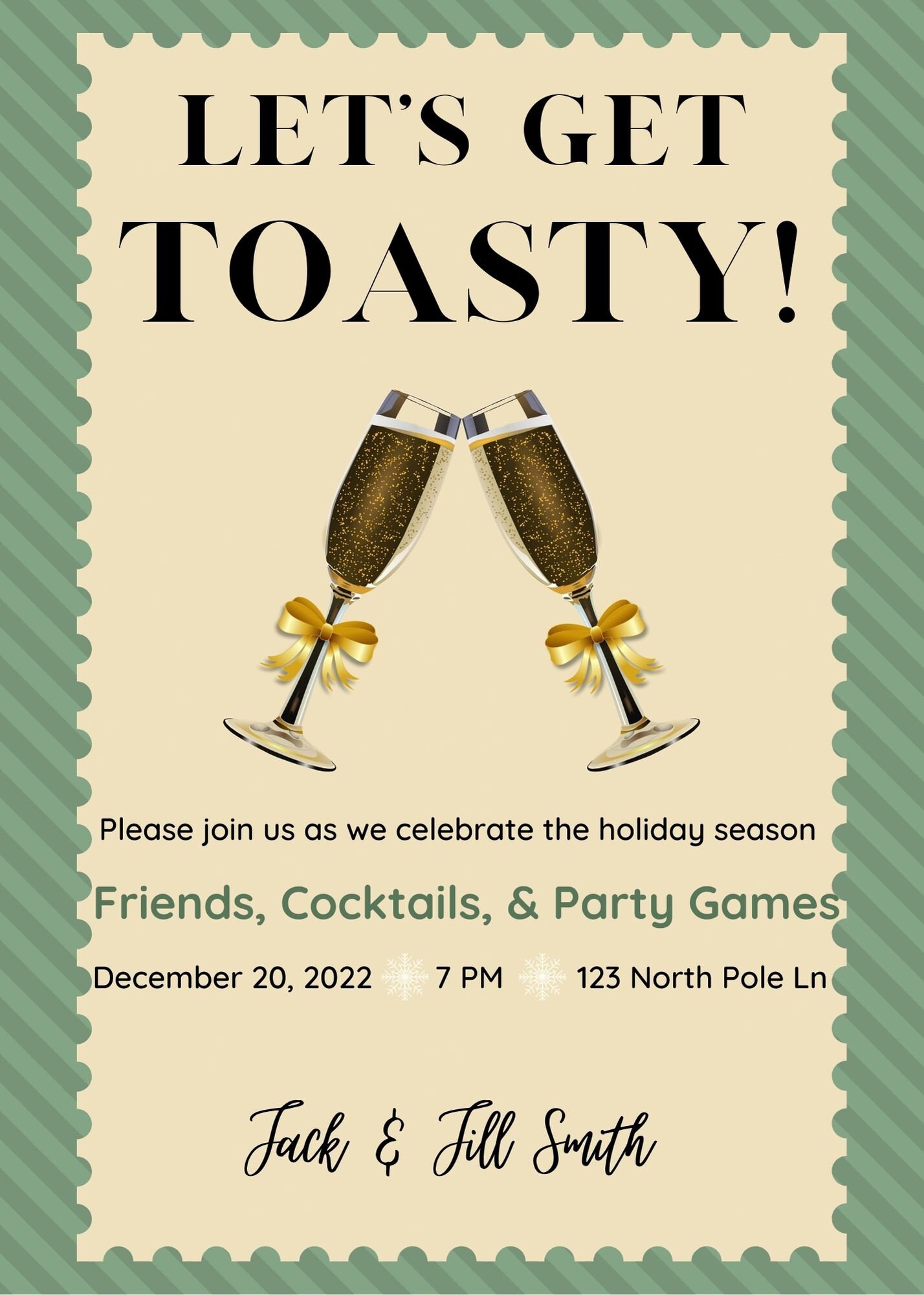 Lets Get Toasty Party Invitation Template Christmas Party Canva ...