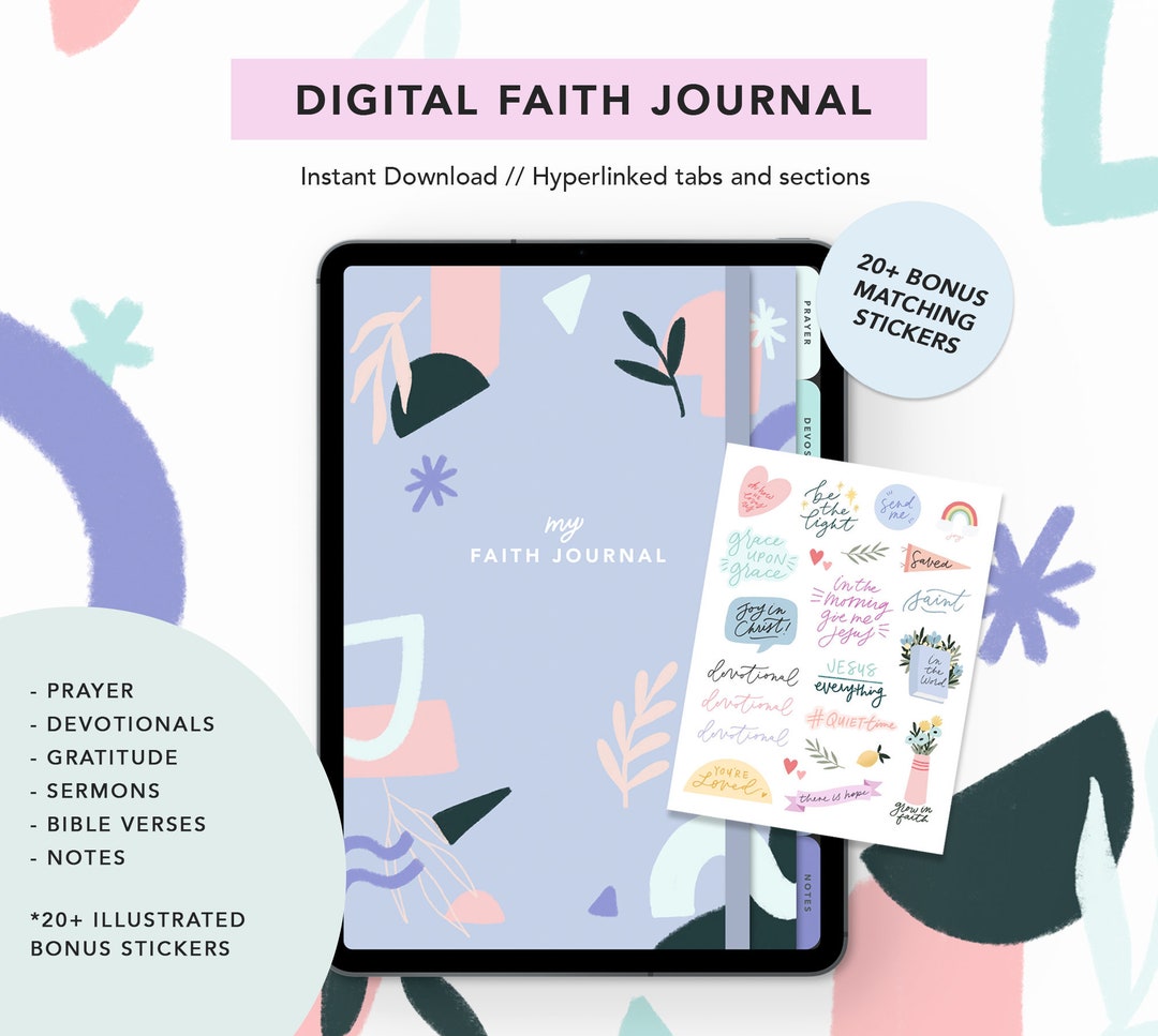 Digital Faith Journal Notebook, Digital Christian Journal Notebook ...
