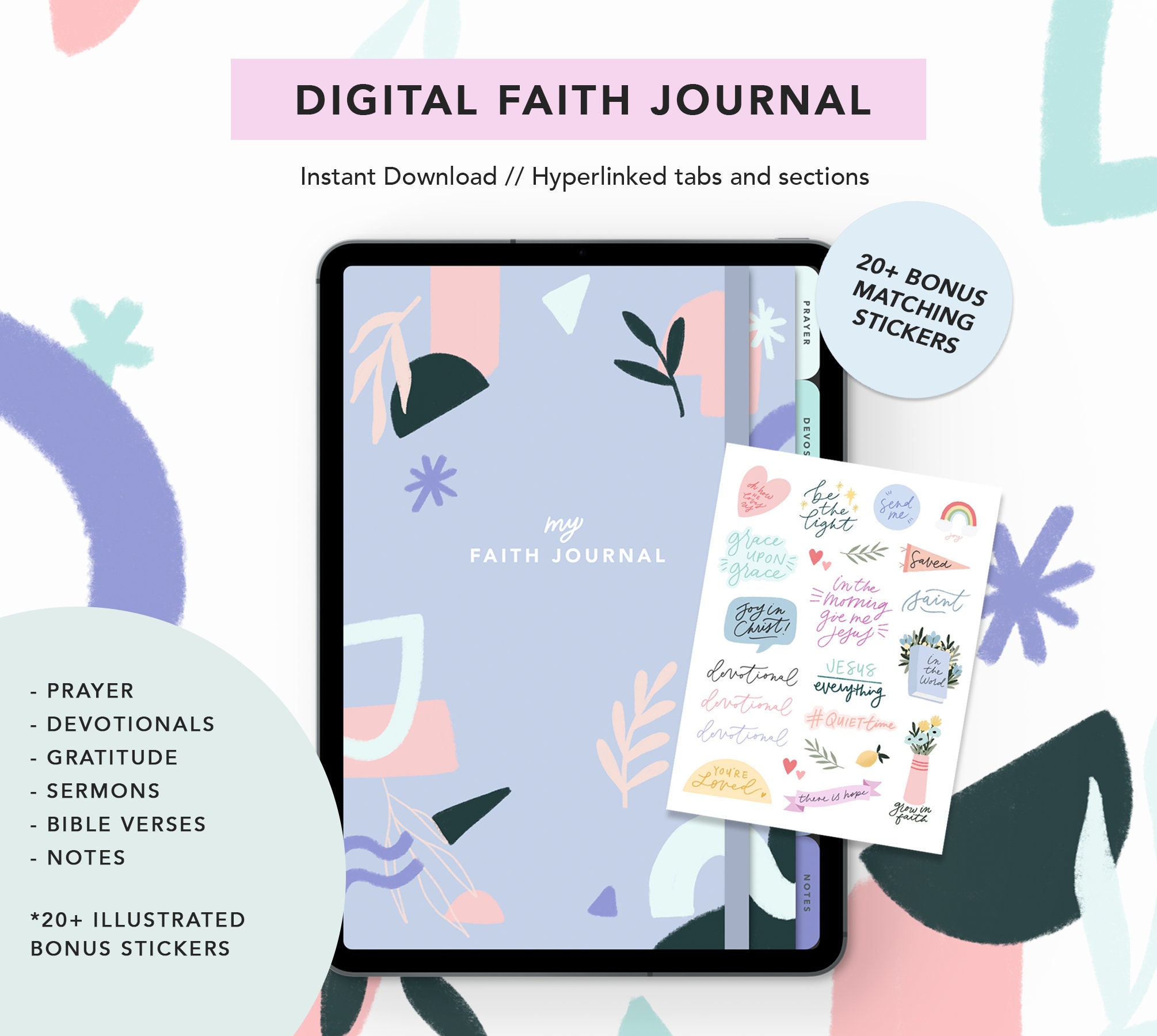 Digital Faith Journal Notebook, Digital Christian Journal Notebook ...