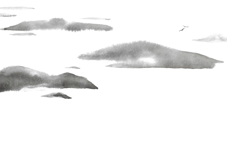 Mountain Breeze - Traditional Chinese Art Print - Chinese Ink and Water ...