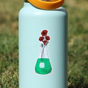 Poppies in Erlenmeyer Flask - Vinyl Sticker - Science - Etsy