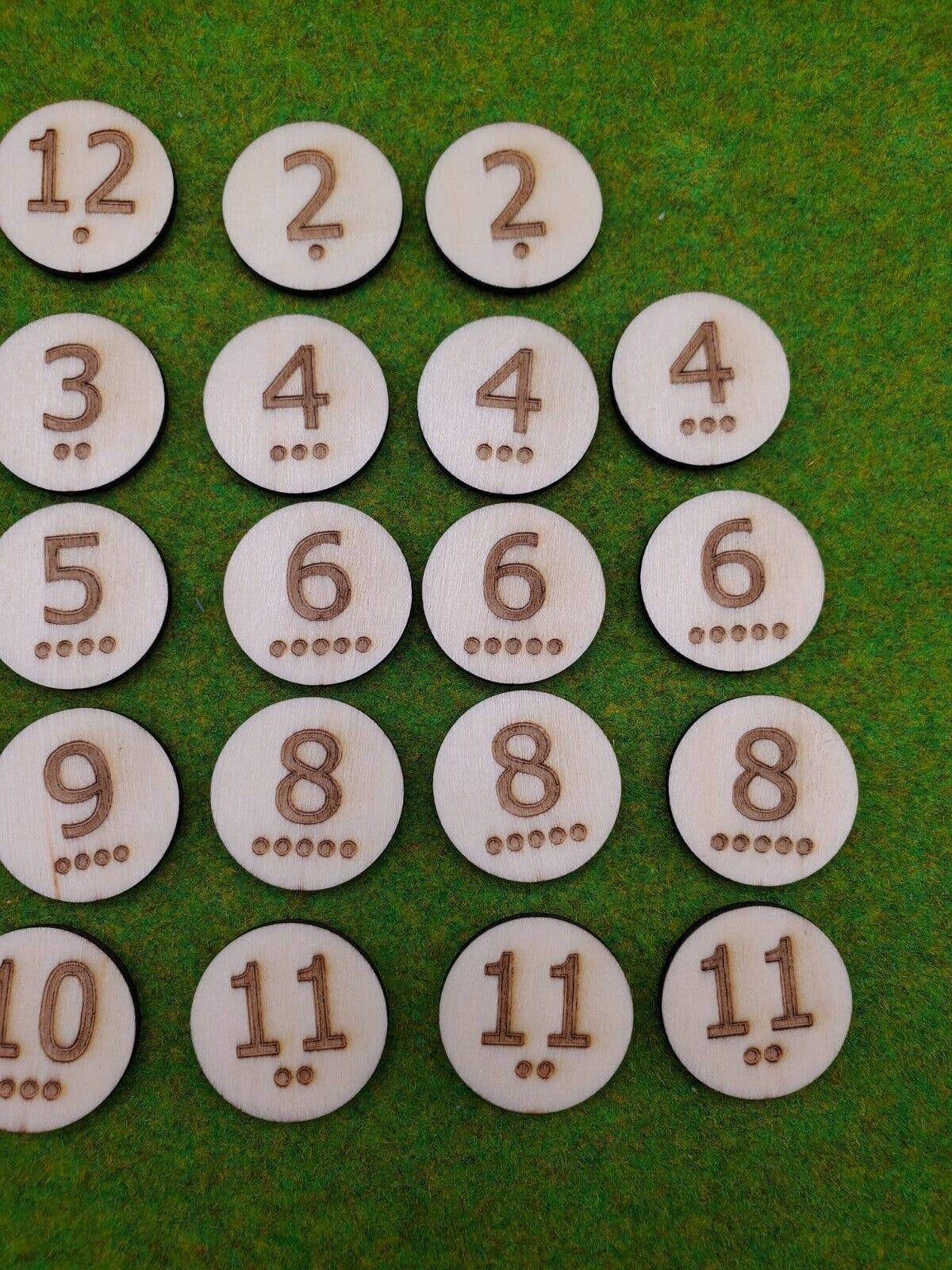 Wood Replacement Number Tokens for Use With Settlers of Catan - Etsy