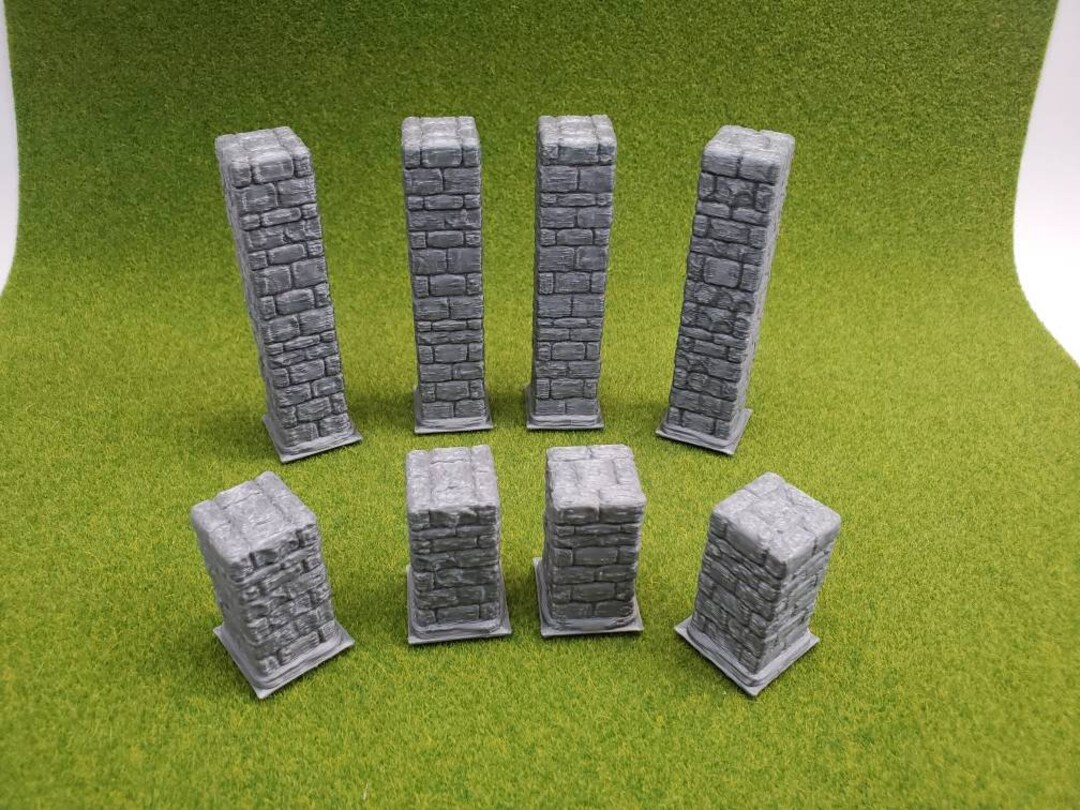 Set of 3D Printed Openforge Dungeon Stone Pillars Square - Etsy
