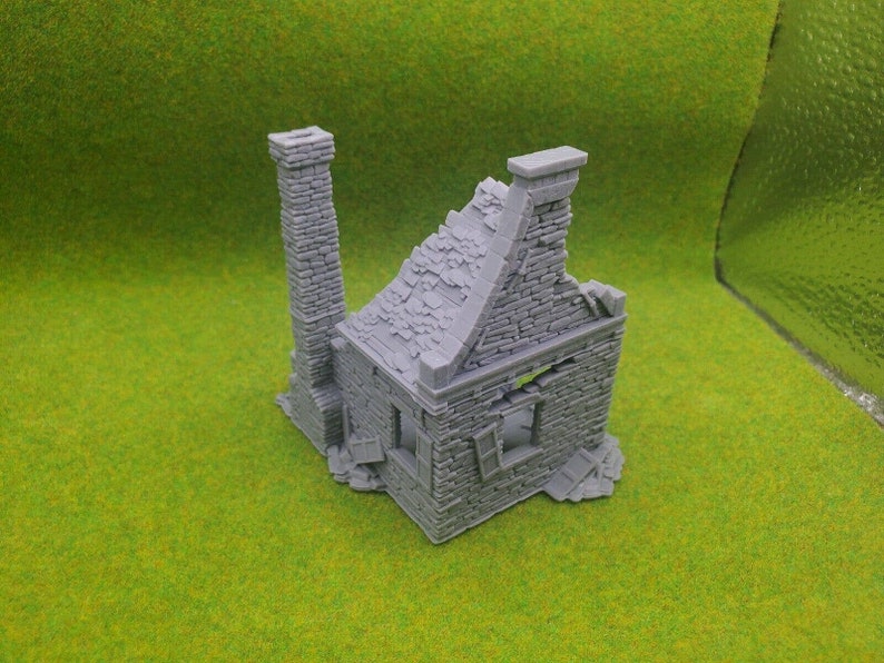 HO Scale Destroyed Building Steele Residence 1:87 Scale 3D - Etsy
