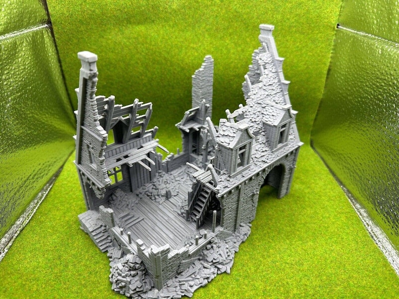 HO Scale Destroyed Building Roadside Inn 1:87 Scale 3D Print Grimdale ...