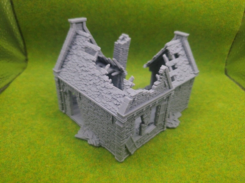 HO Scale Destroyed Building Waller Residence 1:87 Scale 3D Print ...