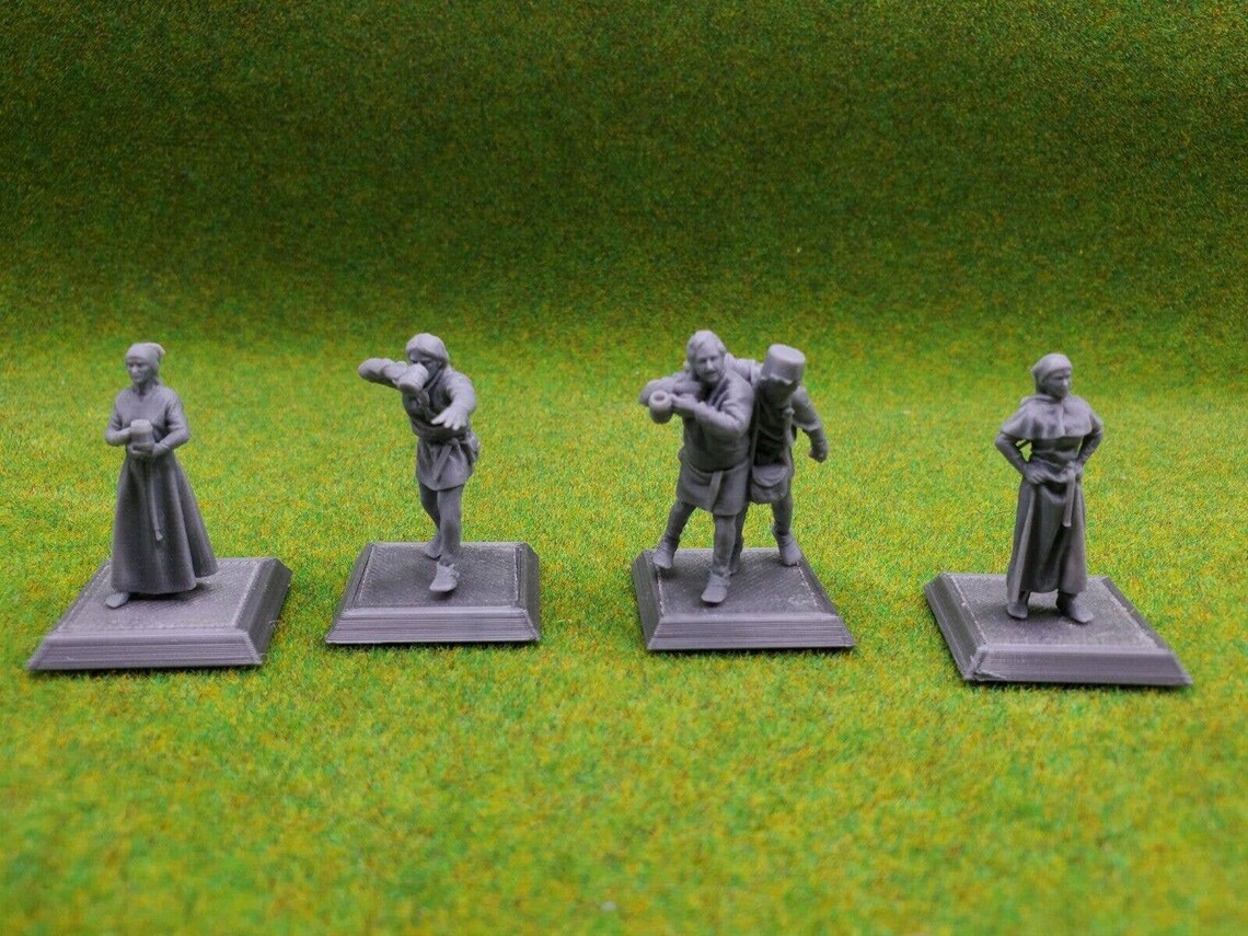 Medieval Tavern Patrons Miniatures 28mm Wargame 3D Print Reconquer ...
