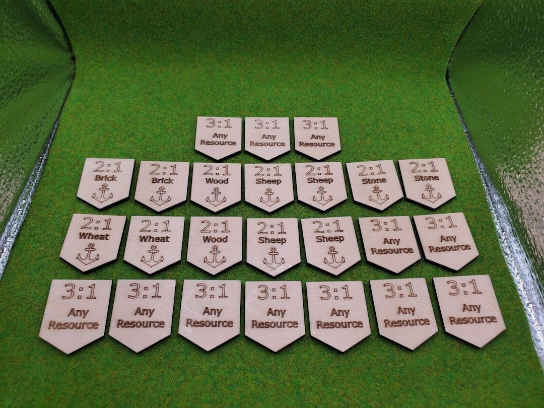 Wood Replacement Port Tokens for Use With Settlers of Catan and 5-6 ...