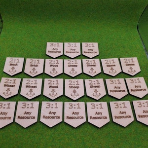 Wood Replacement Port Tokens for Use With Settlers of Catan and 5-6 ...