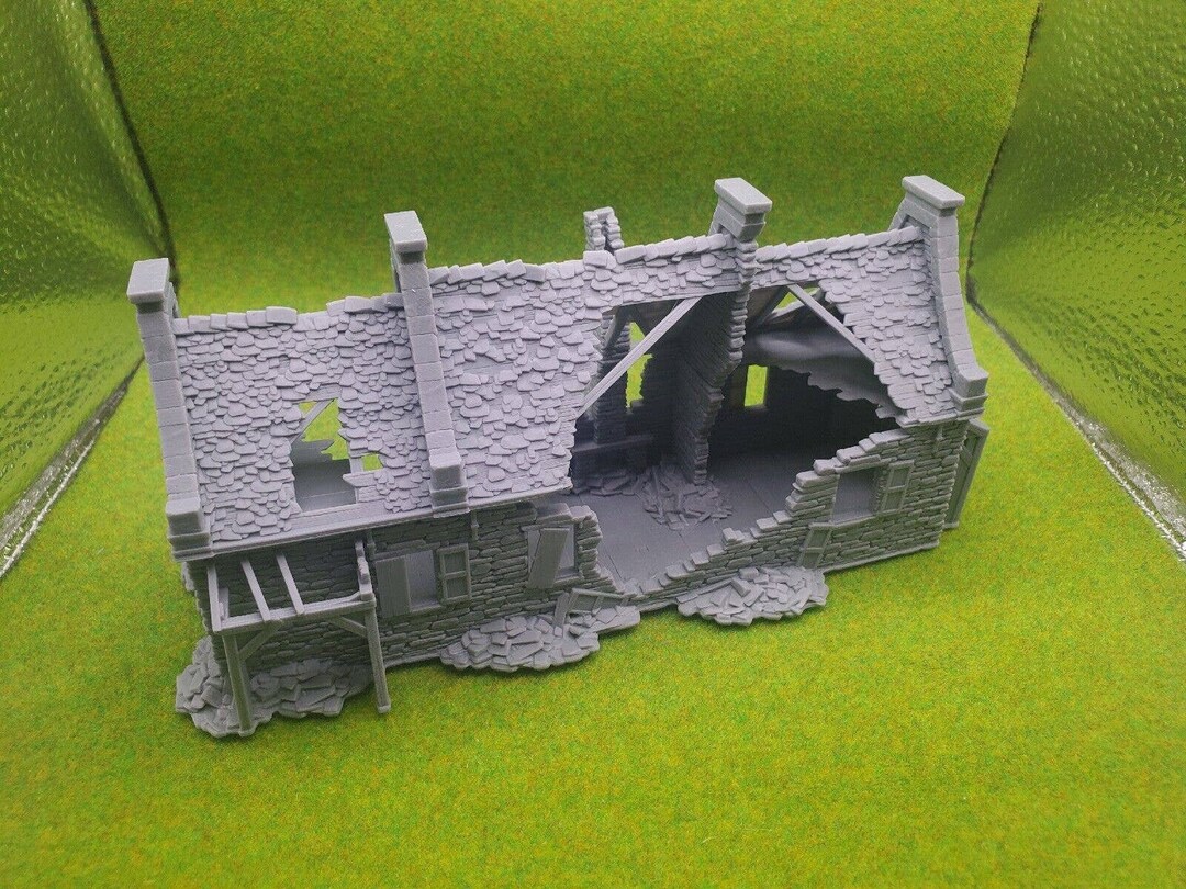 HO Scale Destroyed Building Moore Residence 1:87 Scale 3D Print ...