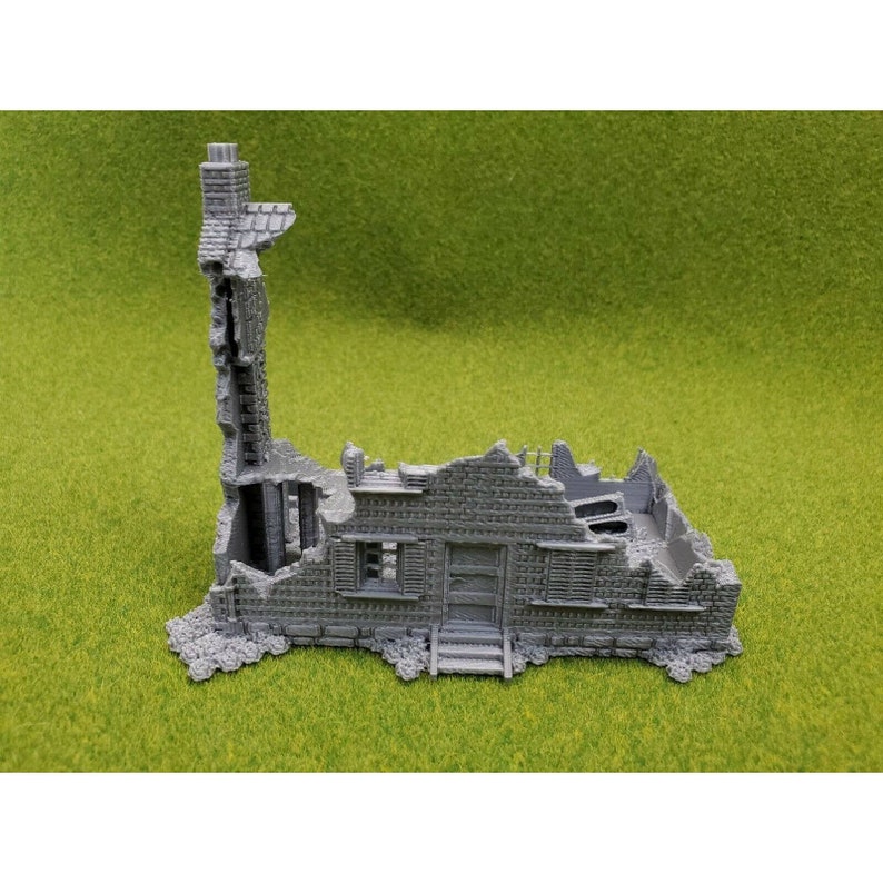 HO Scale Destroyed House 2 1:87 Scale 3D Print - Etsy