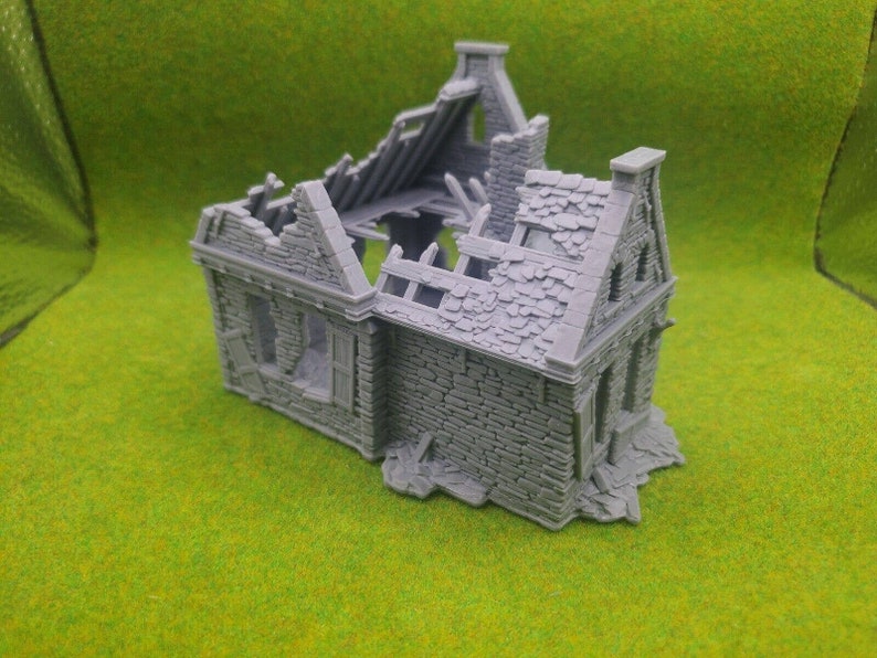 HO Scale Destroyed Building Waller Residence 1:87 Scale 3D Print ...