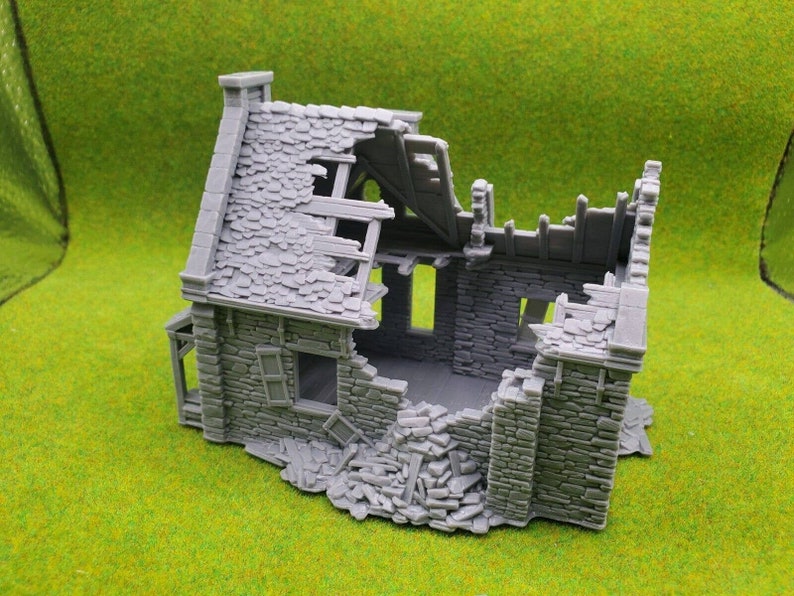 HO Scale Destroyed Chiswick Residence Cottage 1:87 Scale 3D Print ...