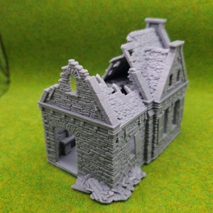 HO Scale Destroyed Chiswick Residence Cottage 1:87 Scale 3D Print ...