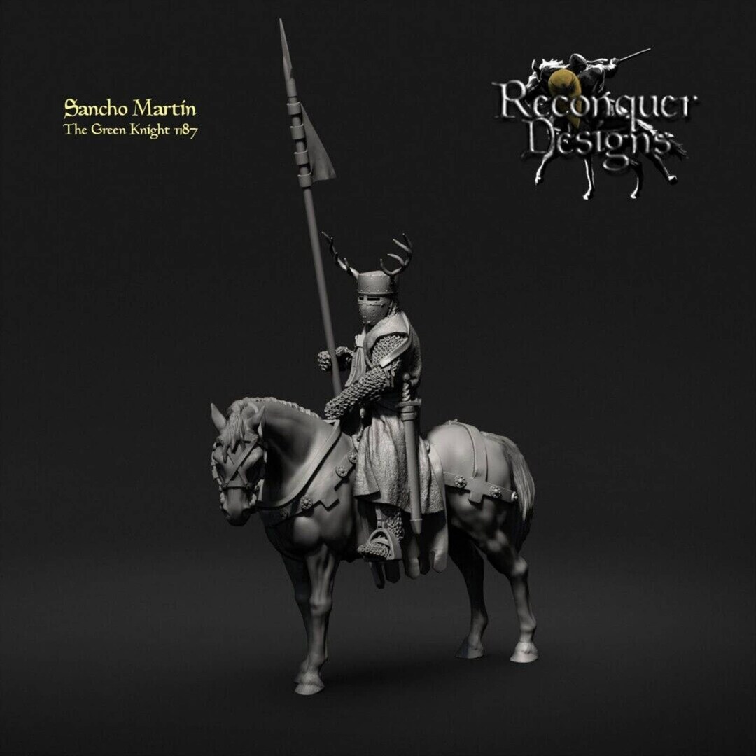 The Green Knight Sancho Martin Medieval 28mm Knight Horseman Reconquer ...