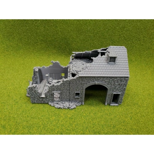 HO Scale Destroyed House 2 1:87 Scale 3D Print - Etsy