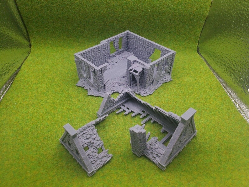 HO Scale Destroyed Building Waller Residence 1:87 Scale 3D Print ...
