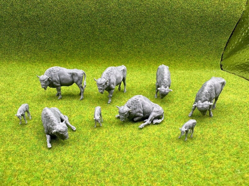 28mm Bison Herd Buffalo Herd Wargame Animal Scatter Animal Den ...