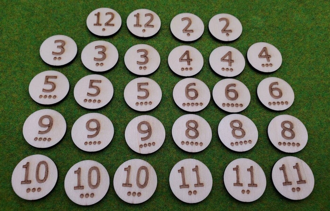 Wood Replacement Number Tokens for Use With Settlers of Catan and 5-6 ...