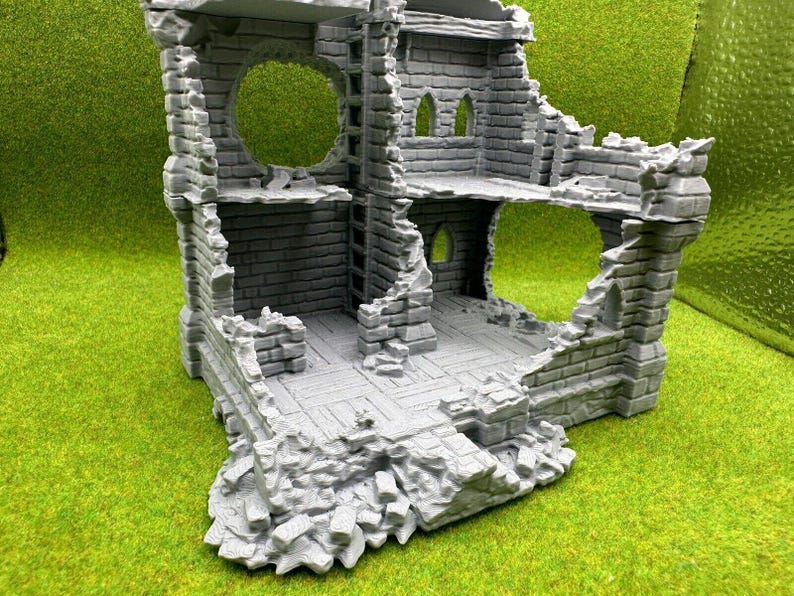 HO Scale Destroyed Building Vanos Tower House 1:87 Scale 3D Print Eskice - Etsy