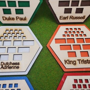 Settlers of Catan Wood Game Piece Holders Set of 6 Customizable Name - Etsy