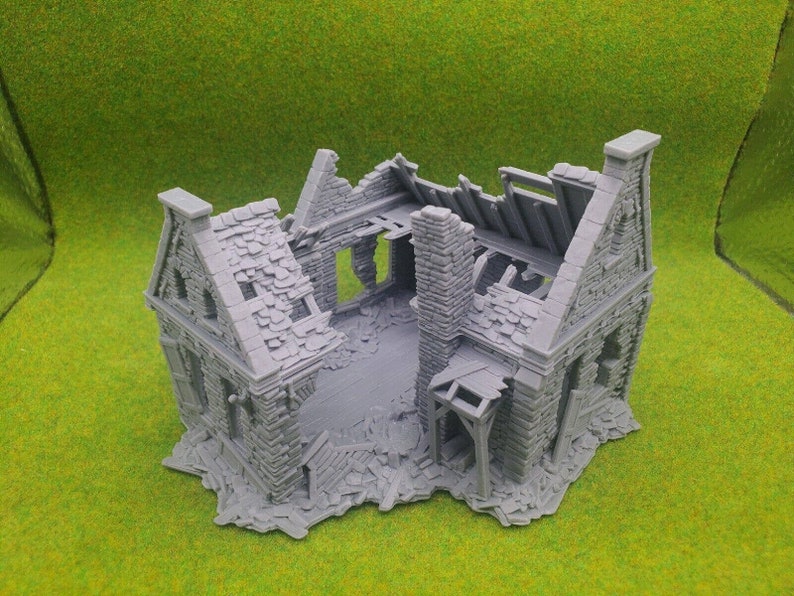 HO Scale Destroyed Building Waller Residence 1:87 Scale 3D Print Grimdale - Etsy