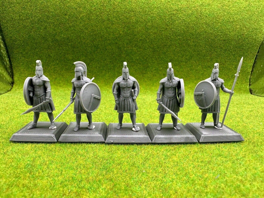 Ancient Greek Warriors Spartan Soldiers Miniatures 28mm Wargame 3D ...