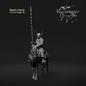 The Green Knight Sancho Martin Medieval 28mm Knight Horseman Reconquer ...