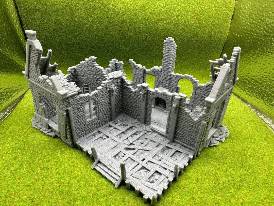HO Scale Destroyed Building Tavern 1:87 Scale 3D Print Grimdale - Etsy