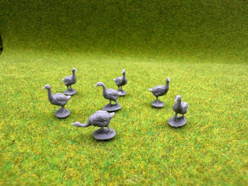 Medieval 28mm Wargame Geese Farm Village Scatter Vesna Sculpts - Etsy