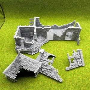 HO Scale Destroyed Building Chicken Coop 1:87 Scale 3D Print Grimdale ...