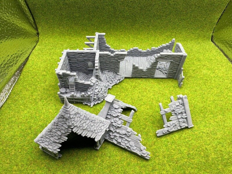 HO Scale Destroyed Building Chicken Coop 1:87 Scale 3D Print Grimdale ...