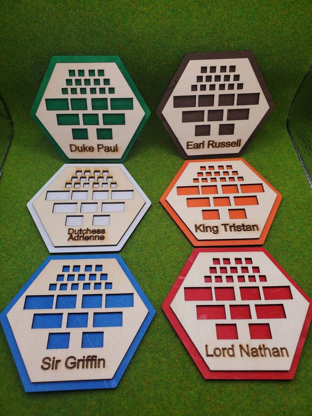 Settlers of Catan Wood Game Piece Holders Set of 6 Customizable Name - Etsy