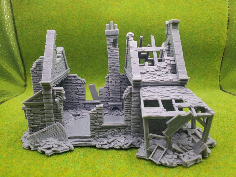 HO Scale Destroyed Building Walter's Bakery 1:87 Scale 3D Print ...